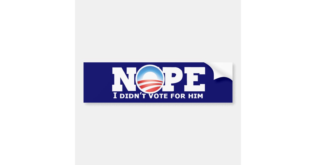 Nope Bumper Sticker | Zazzle