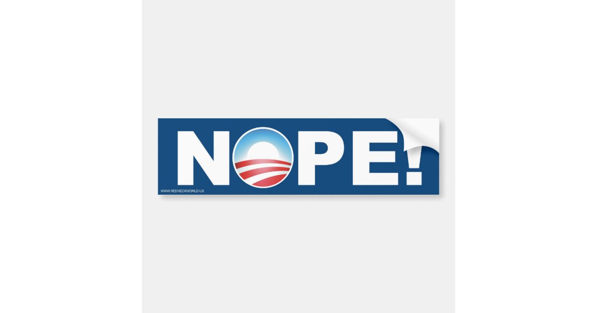 NOPE! BUMPER STICKER | Zazzle