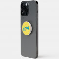 NOPE - Distressed Typography in Blue and Yellow PopSocket | Zazzle