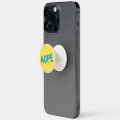 NOPE - Distressed Typography in Blue and Yellow PopSocket | Zazzle
