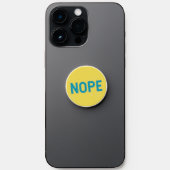 NOPE - Distressed Typography in Blue and Yellow PopSocket | Zazzle