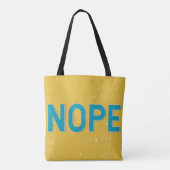 NOPE Distressed Typography in Yellow and Blue Tote Bag | Zazzle
