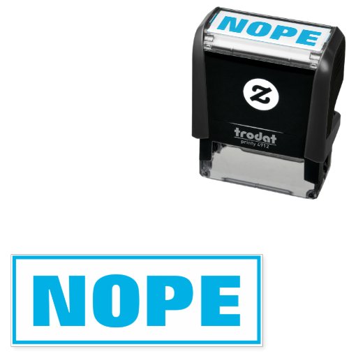 NOPE Funny Meme Simple Typography Cute Humorous Self-inking Stamp | Zazzle