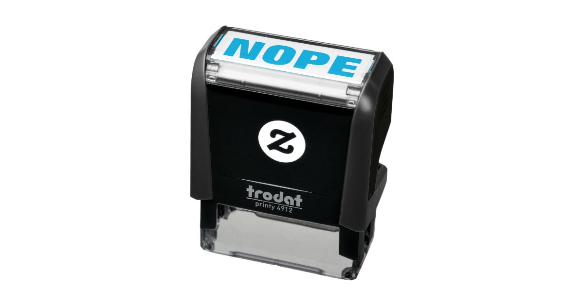 NOPE Funny Meme Simple Typography Cute Humorous Self-inking Stamp | Zazzle