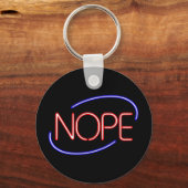 NOPE in the style of a Neon Open Sign Keychain | Zazzle