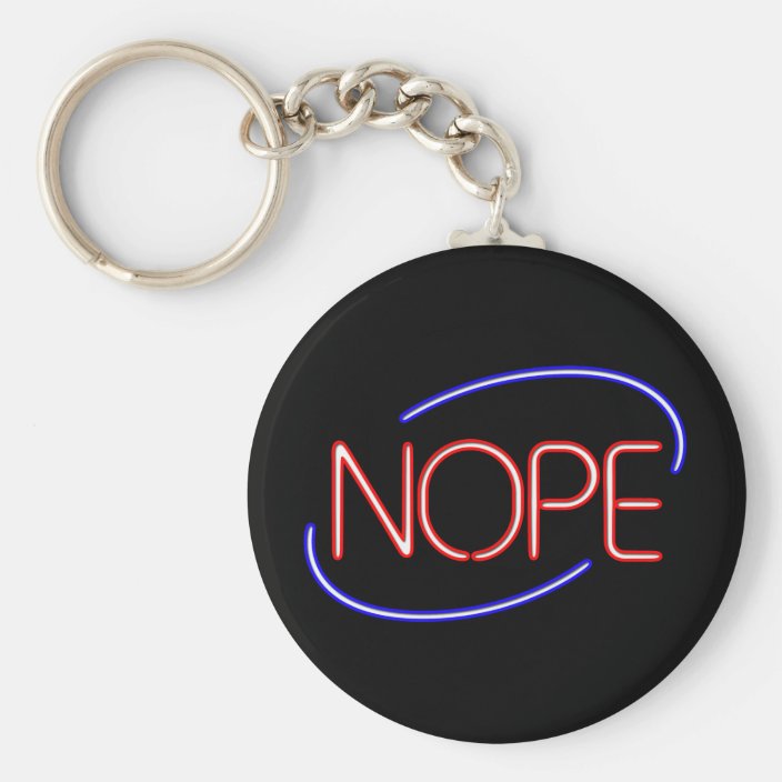 NOPE in the style of a Neon Open Sign Keychain | Zazzle.com