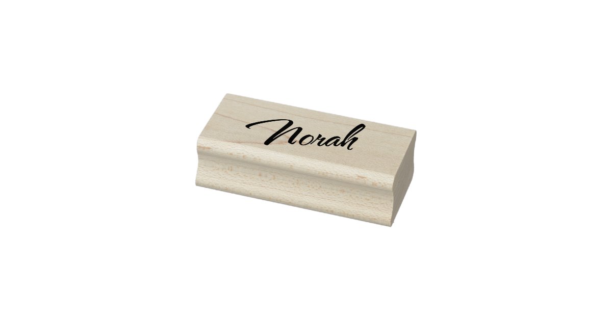 Norah cursive script font rubber stamp | Zazzle