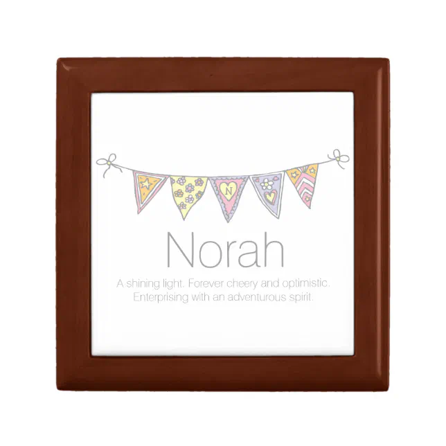 Norah customized name and meaning gift box | Zazzle