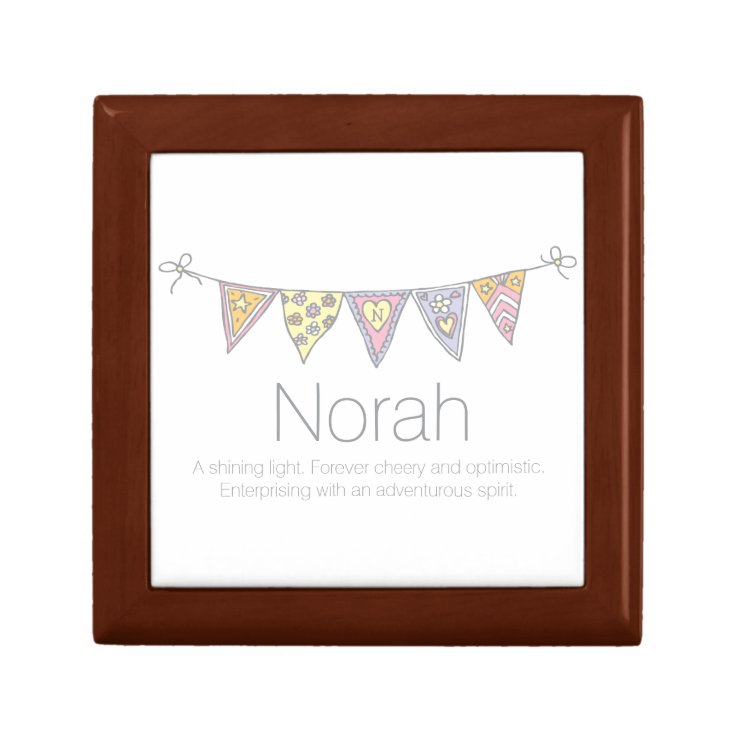 Norah customized name and meaning gift box | Zazzle