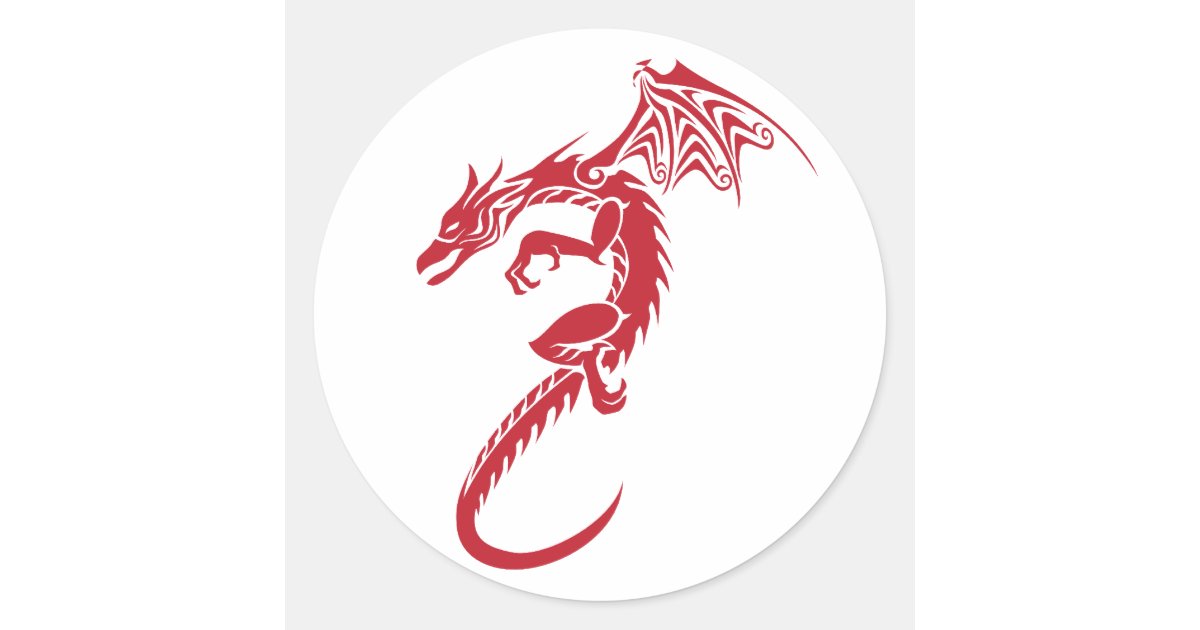 Norbert the Red Dragon Classic Round Sticker | Zazzle