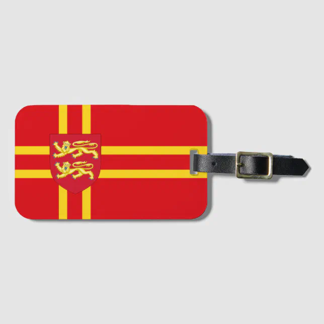 Nordic Cross flag of Normandy (with coat of arms) Luggage Tag | Zazzle
