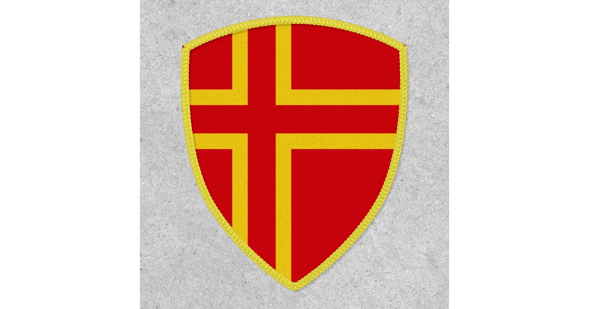 Nordic Cross flag of Normandy (with coat of arms) Patch | Zazzle