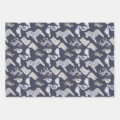 Nordic Dala Horse Moose Red Blue Christmas Wrapping Paper Sheets | Zazzle