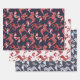Nordic Dala Horse Moose Red Blue Christmas Wrapping Paper Sheets | Zazzle