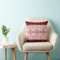 Nordic Fair Isle And Red Black Buffalo Lumberjack Throw Pillow | Zazzle