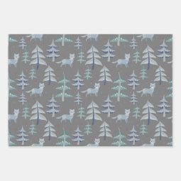 Nordic Folk Art Winter Scene Wrapping Paper Sheets | Zazzle