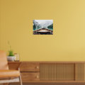 Nordic Lake Mountain Boat Nature Poster | Zazzle
