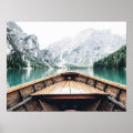 Nordic Lake Mountain Boat Nature Poster | Zazzle