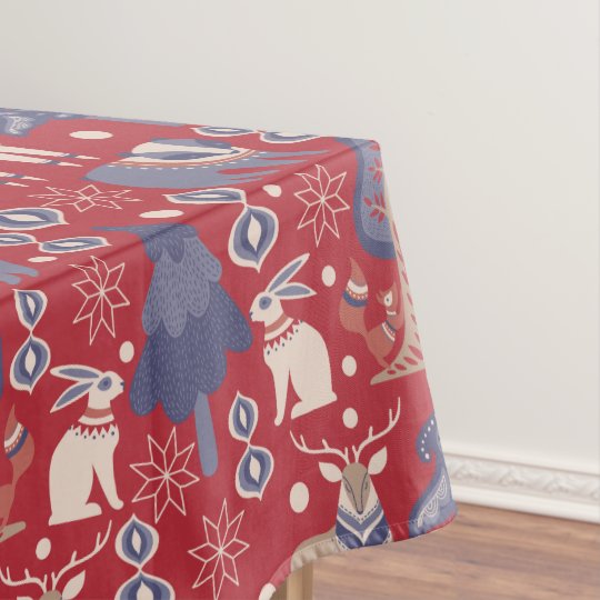 Nordic Scandinavian Woodland Christmas Tablecloth | Zazzle.com