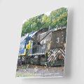 Norfolk Southern SW- 1001 2105 & CSX 1537 Square Wall Clock | Zazzle