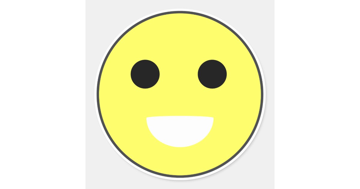 Normal Face Emoticon Mood Classic Round Sticker | Zazzle