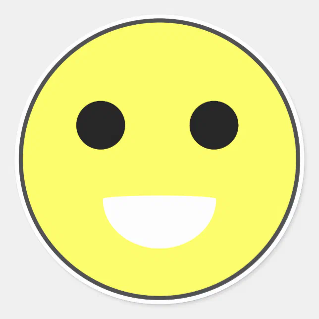 Normal Face Emoticon Mood Classic Round Sticker | Zazzle
