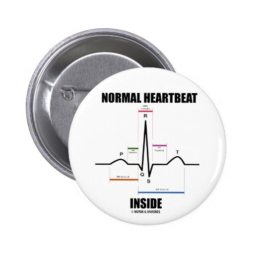 Normal Heartbeat Inside (ECG EKG) Button | Zazzle