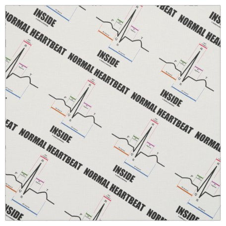 Just A Heartbeat Away Electrocardiogram EKG Humor Fabric | Zazzle