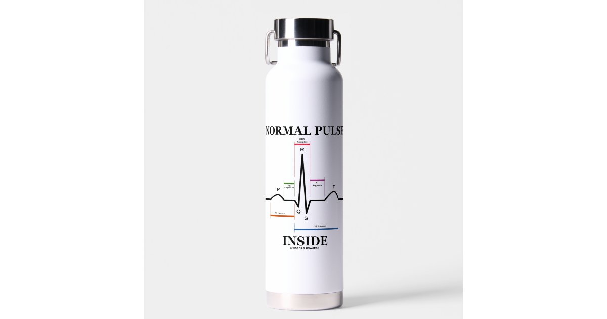 Normal Pulse Inside Heartbeat Electrocardiogram Water Bottle | Zazzle