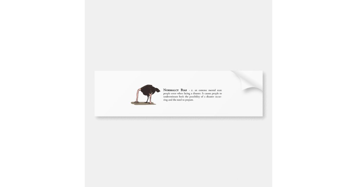 Normalcy Bias Bumper Sticker | Zazzle