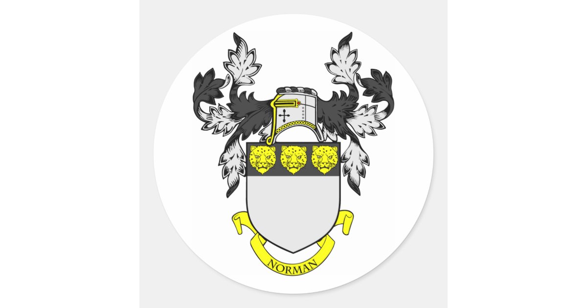 NORMAN Coat of Arms Classic Round Sticker | Zazzle