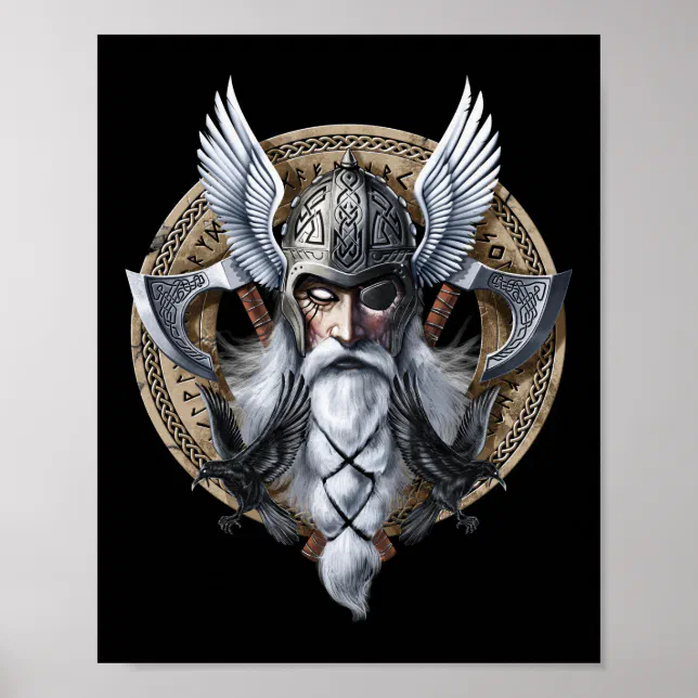 Norse Warrior God Odin Poster | Zazzle