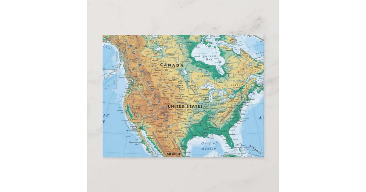 North America Map Postcard | Zazzle