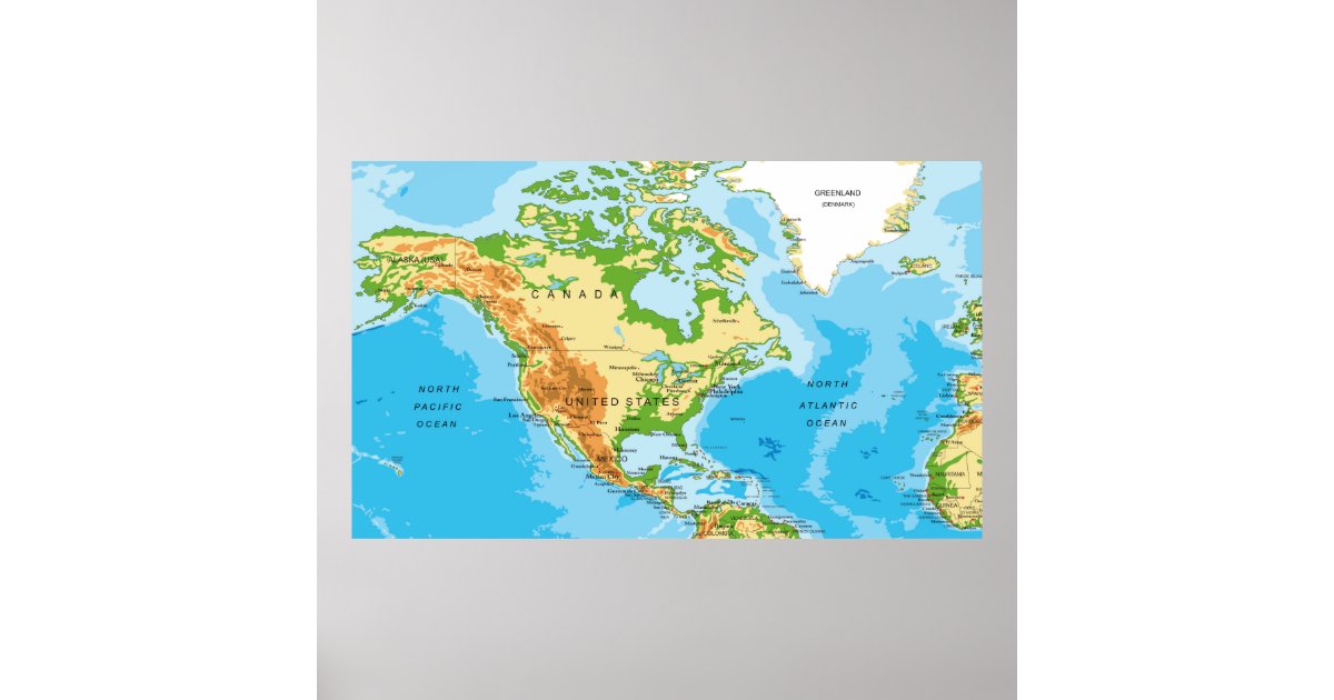 North America Map Poster | Zazzle