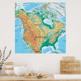 North America Map Poster | Zazzle
