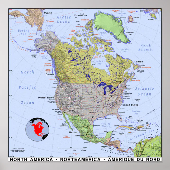 North America Map Poster | Zazzle