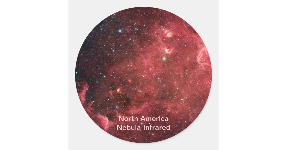 North America Nebula Infrared Classic Round Sticker | Zazzle