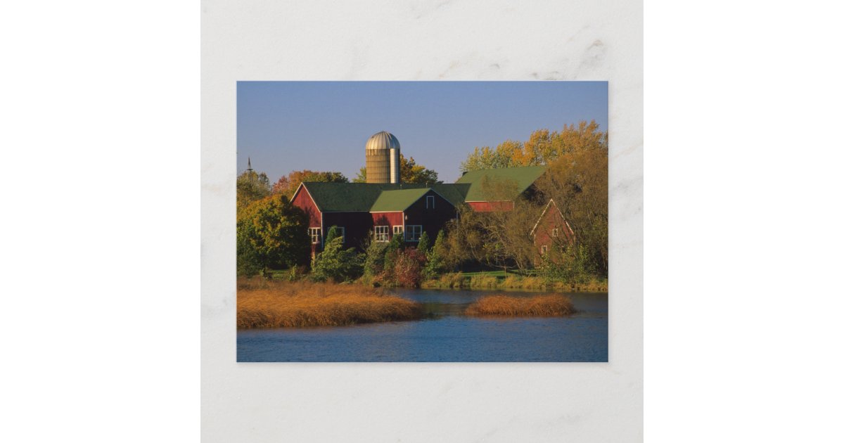 North America, USA, Wisconsin. Red Barn in Postcard | Zazzle