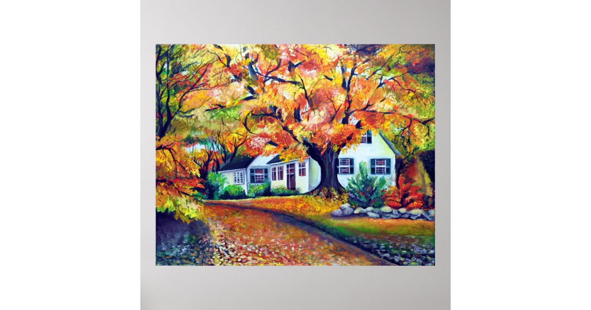 North American Mesmerizing Fall Landscape Poster | Zazzle