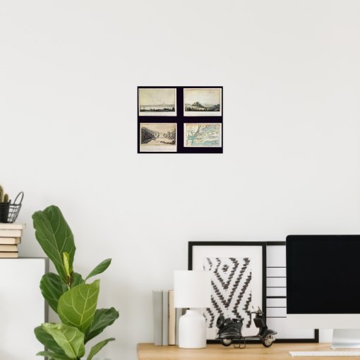 North American Scenes and a map of New York Poster | Zazzle