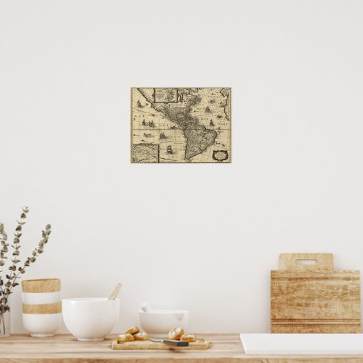 North and South America - Panoramic Map Poster | Zazzle