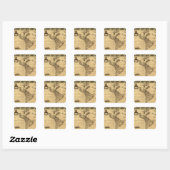 North and South AmericaPanoramic Map Square Sticker | Zazzle