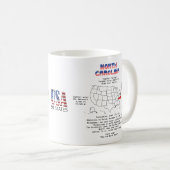 North Carolina American state on a map and details Coffee Mug | Zazzle