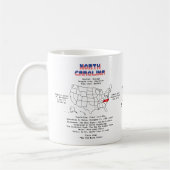 North Carolina American state on a map and details Coffee Mug | Zazzle