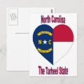 North Carolina Flag Heart Postcard | Zazzle