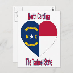 North Carolina Flag Heart Postcard | Zazzle