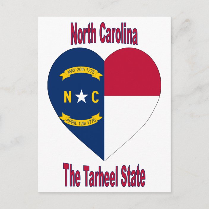 North Carolina Flag Heart Postcard | Zazzle.com