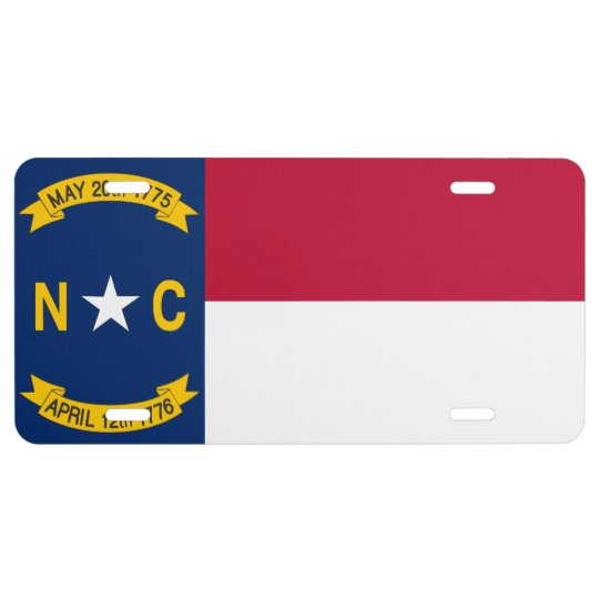 North Carolina Flag License Plate | Zazzle.com