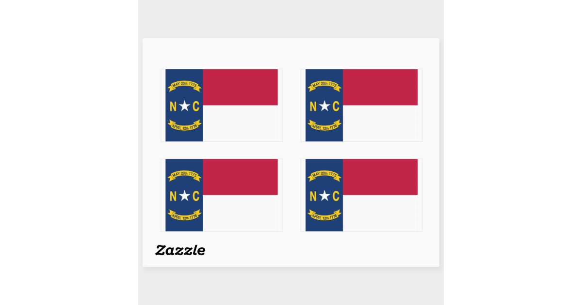 North Carolina Flag Sticker | Zazzle