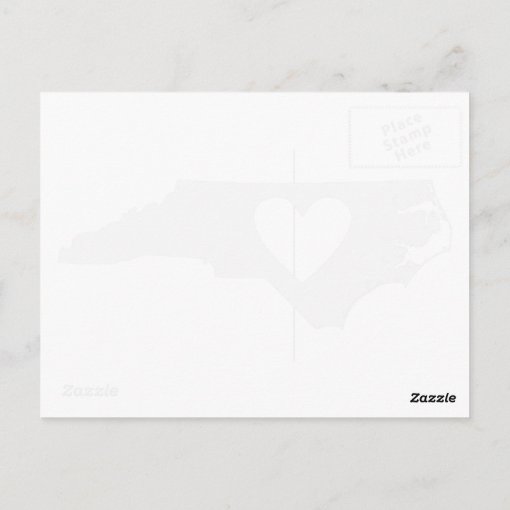 North Carolina Gray State Map Shape with Heart Postcard | Zazzle